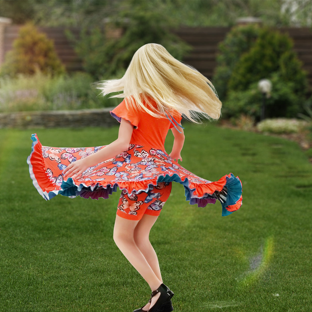 Girls' Butterfly Dresses | Spinning Dresses at Sara Dresses | Twirly Dress