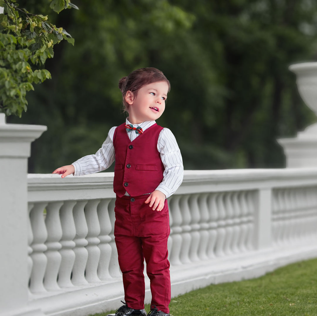 Alejandro Boys Suit- Maroon Red | Dress Suit | Sara Dresses
